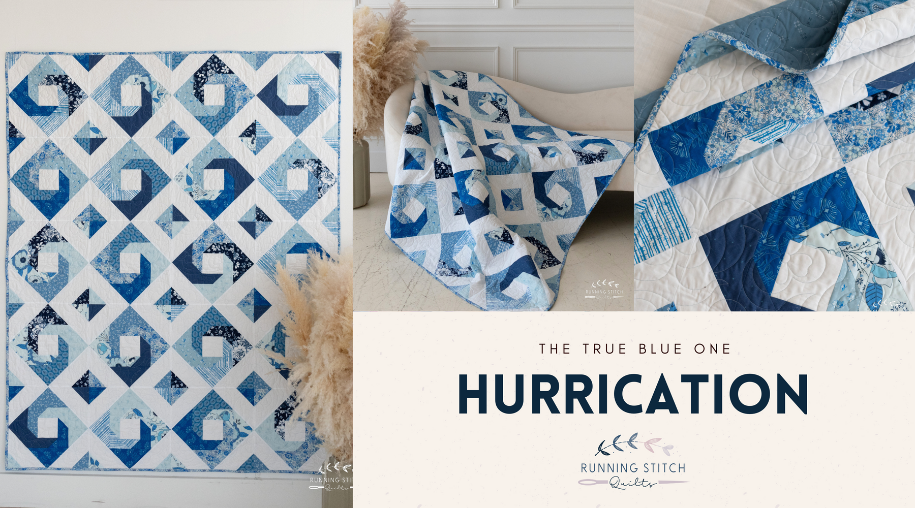 Hurrication - The True Blue One - Running Stitch Quilts