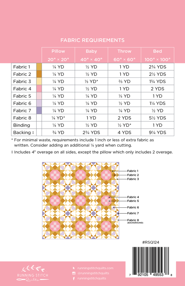Flint Hills Quilt Pattern - Printed - Running Stitch Quilts