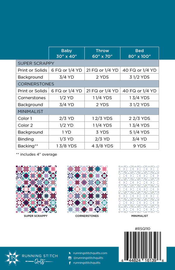 Square Burst 2.0 Quilt Pattern - PDF - Running Stitch Quilts